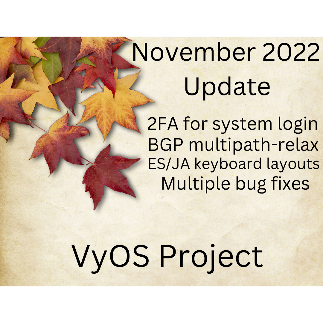 VyOS Project November 2022 Update
